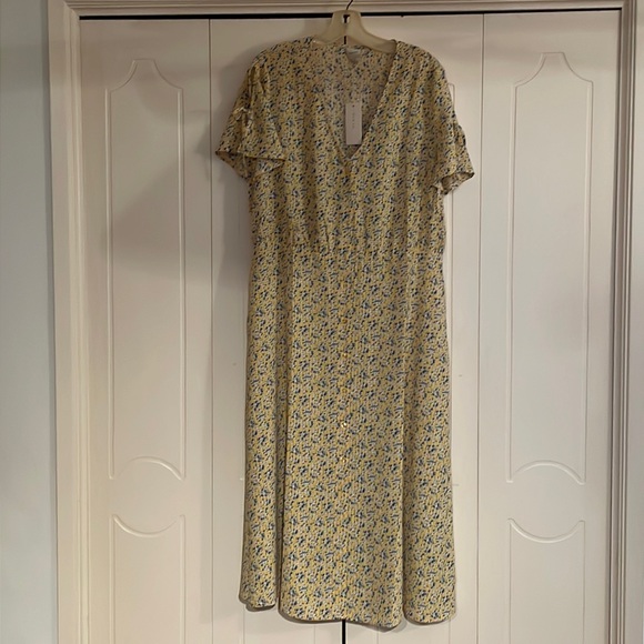 Pleione | Dresses | Pleione Yellow And Blue Floral Dress Xl Nwt | Poshmark